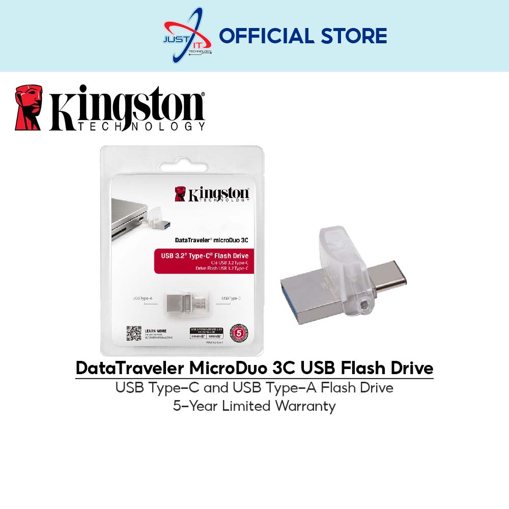 Kingston DataTraveler MicroDuo 3C USB Flash Drive (32GB / 64GB / 128GB) | Shopee Thailand