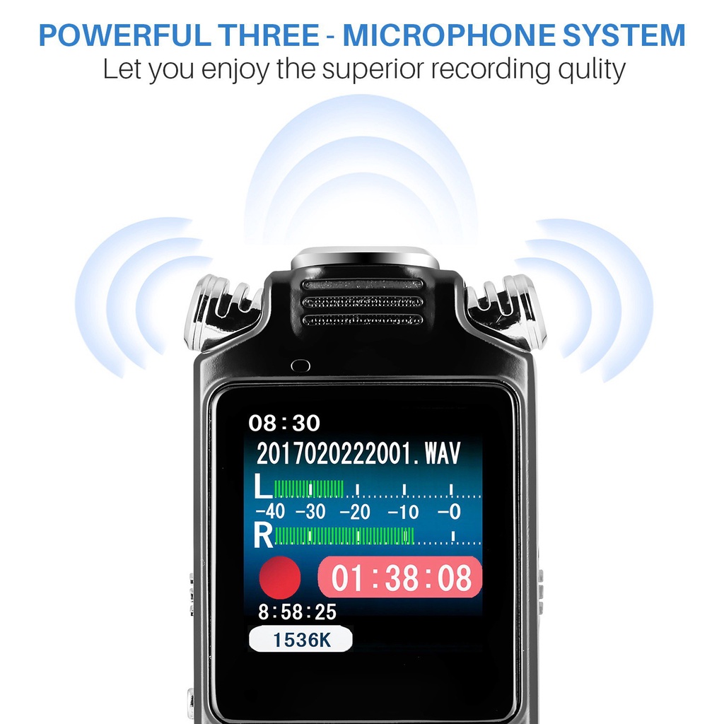 Digital Audio Voice Recorder Pen Mini Lossless Color Display Activated ...