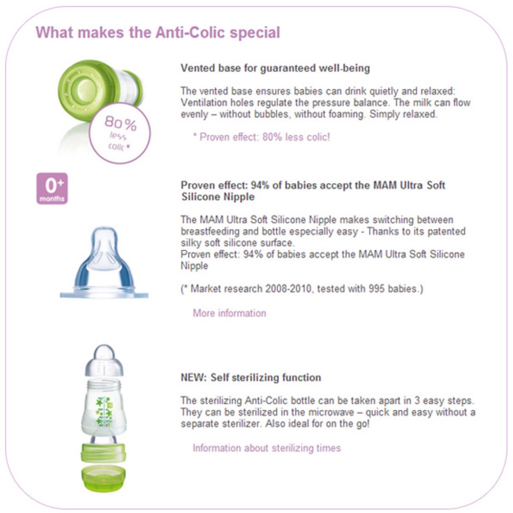 MAM ขวดนม ป้องกันโคลิค 5.5 ออนซ์ (160ml) 4 ขวด (มี 3 สี) - babyfirst.th - ThaiPick