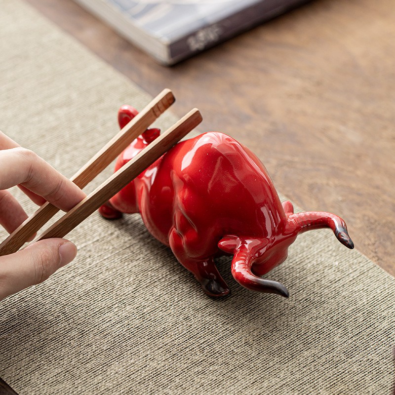 Purple Clay OX Tea Pets Yingxing purple sand Cow Statues Tea ...