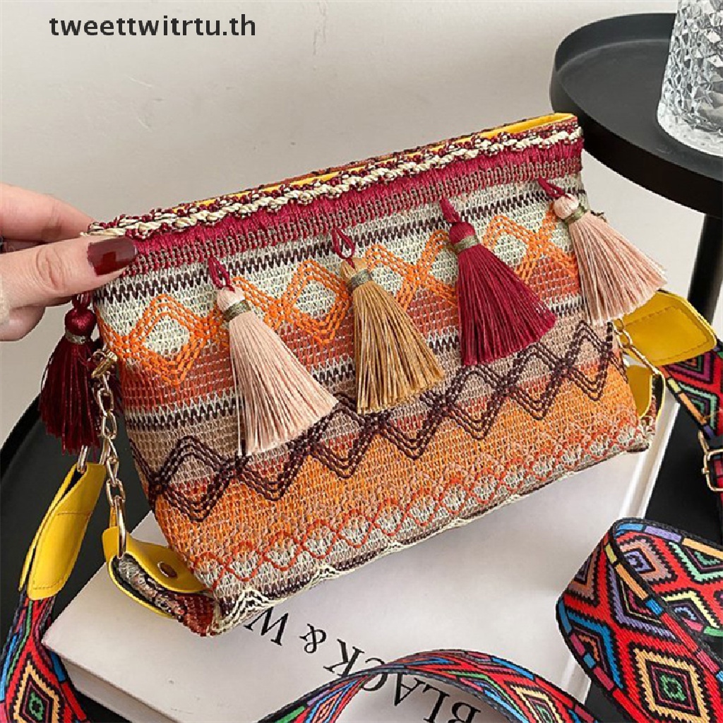 Trtu กระเป๋าสะพายไหล่ ทรงบักเก็ต ประดับพู่ แฟชั่นสําหรับสตรี ...