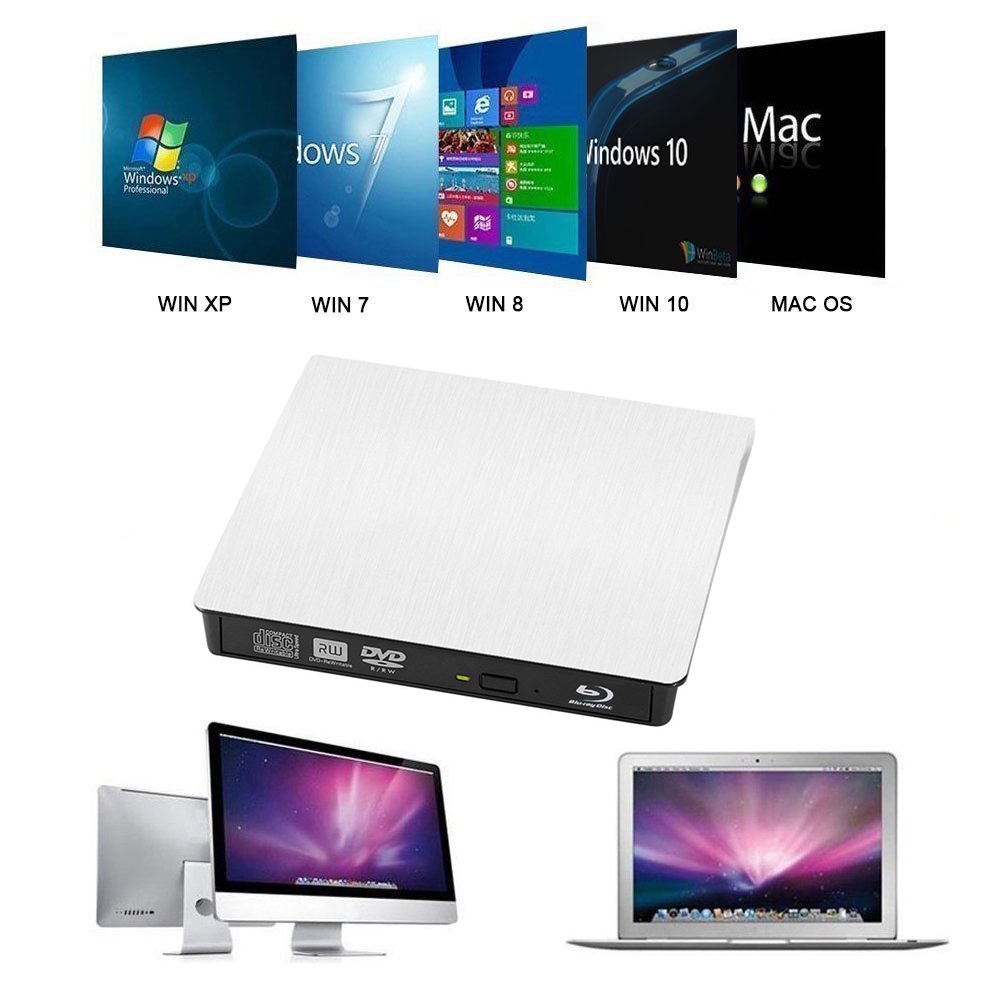 Bluray USB 3.0 External DVD Drive Blu-ray Combo BD-ROM 3D Player DVD RW ...