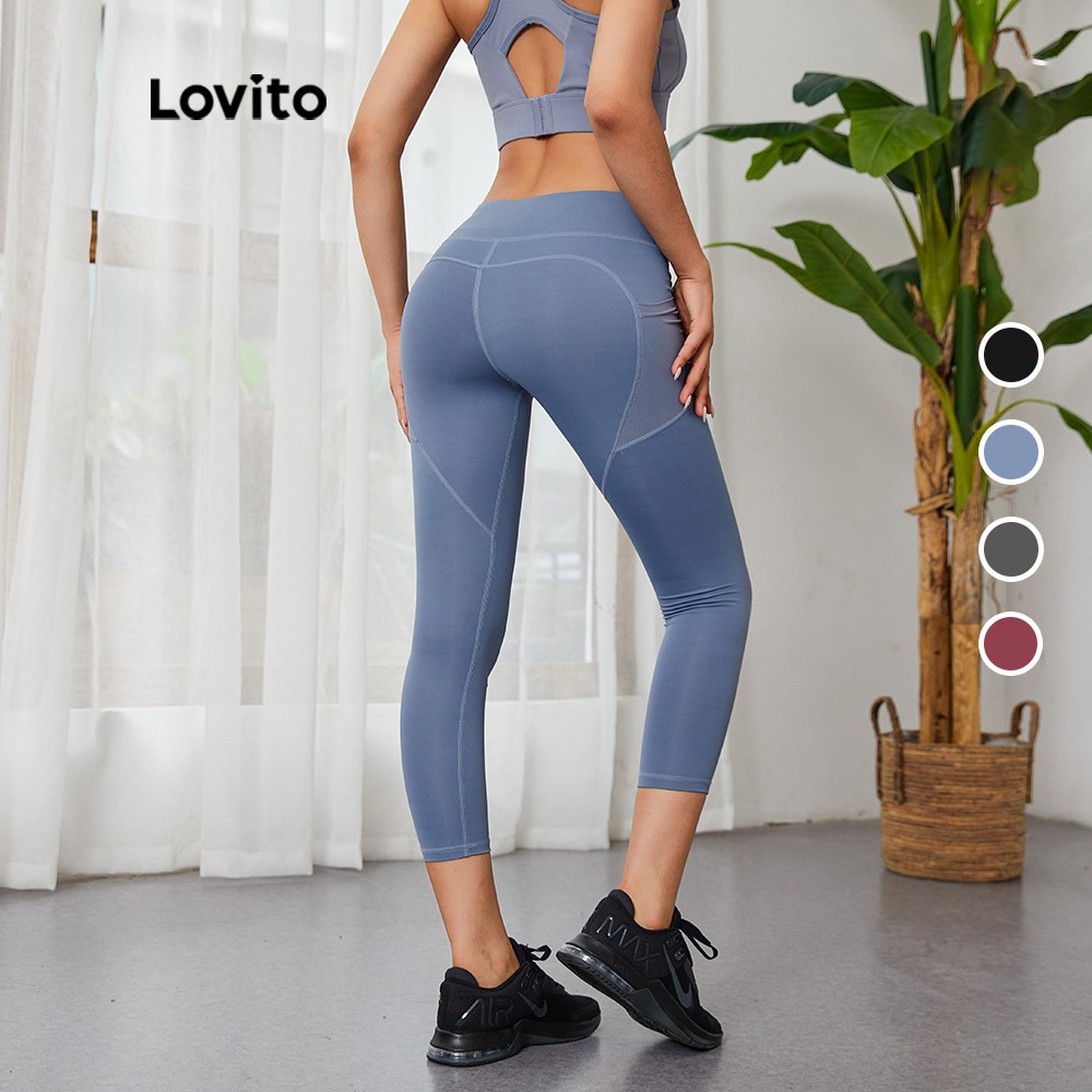 Lovito Sporty Light Skinny Pocket Quick-Drying Leggings L03051 ...