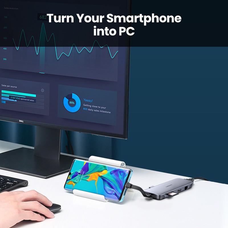 Ugreen ฮับอะแดปเตอร์ Type C To Multi Usb 3 . 0 Hub ( แบบพกพา ...