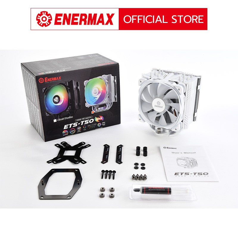 ENERMAX OFFICIAL STORE ENERMAX T50A WHITE ฟรีขา LGA1700 (CPU Air Cooler พัดลมระบายความร้อนซีพียู ...