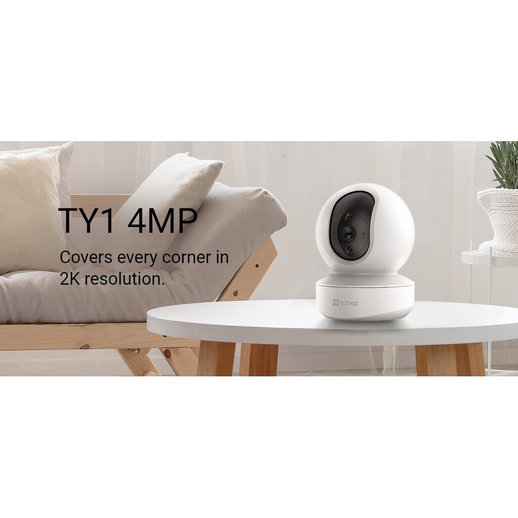 EZVIZ TY1 (4MP) resolution HD 2K Wi-Fi & Lan Pan-Tilt IP Security ...