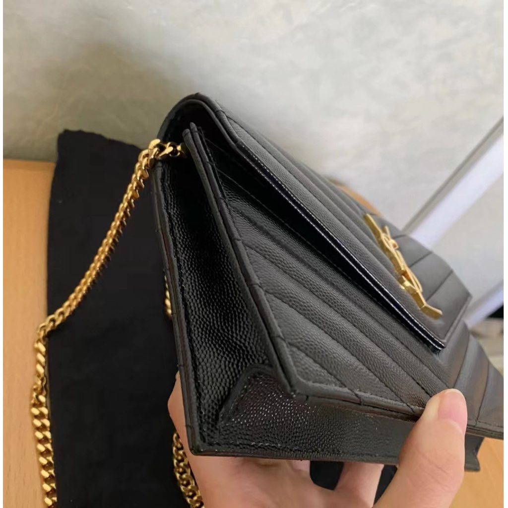 YSL Italy Shipping Saint Laurent 100 Authentic Guarantee ENVELOPE Grain ...