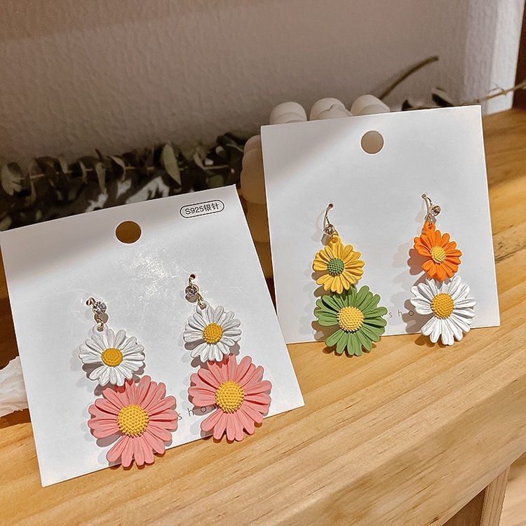 2020 Nian ย่อหน้า Multicolor ดอกไม้ต่างหูอารมณ์หวาน Little Daisy ต่างหู ...