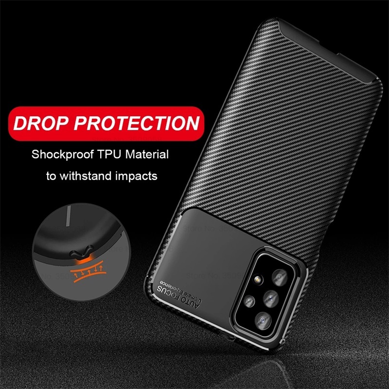เคสโทรศัพท์ TPU แบบนิ่ม คาร์บอนไฟเบอร์ กันกระแทก สําหรับ Samsung Galaxy A72 A52s A52 A32 M52 M32 ...