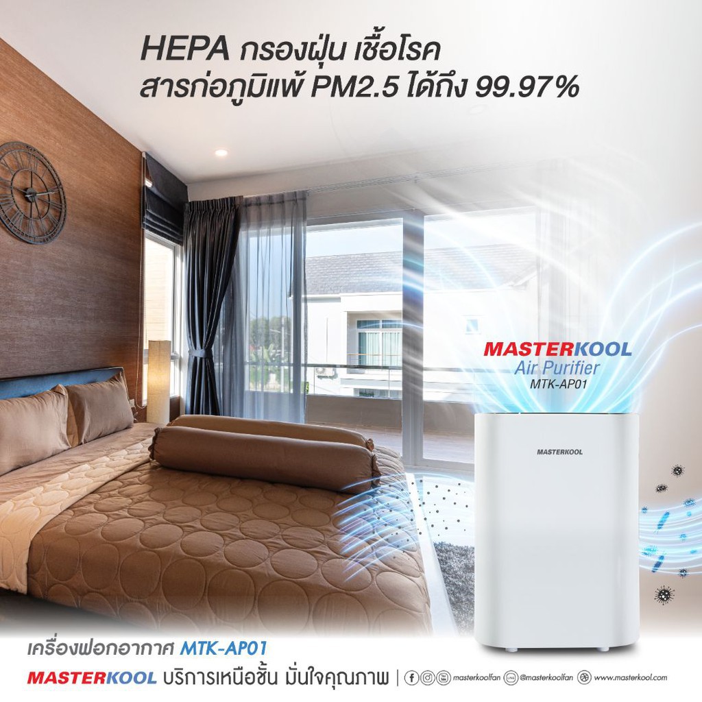 MASTERKOOL Air Purifier เครื่องฟอกอากาศ รุ่น MTK-AP01 | Shopee Thailand