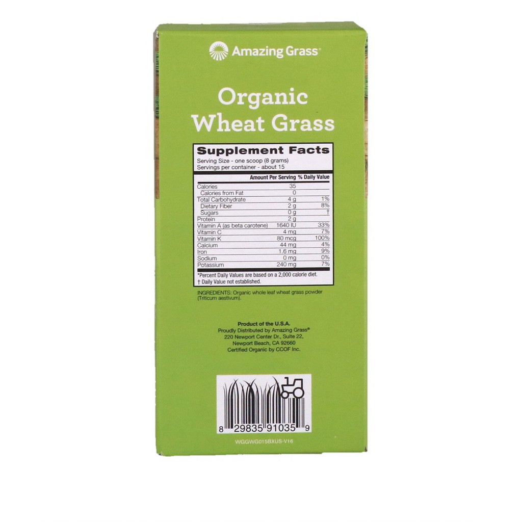 Amazing Grass, Organic Wheat Grass, 15 Individual Packets, 0.28 oz (8 g ...