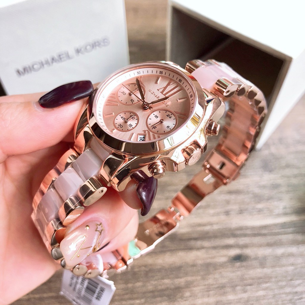 นาฬิกาไมเคิลคอร์ Michael kors Mk 6066 Bradshaw นาฬิกาข้อมือสายหนัง ...