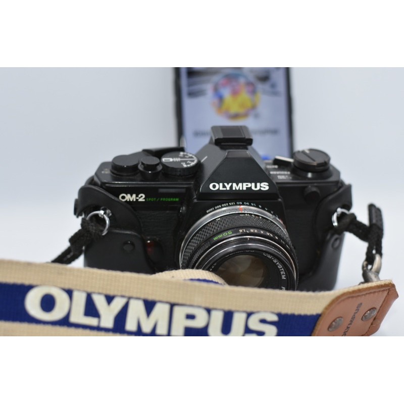 Olympus OM2 SPOT/PROGRAM มาพร้อมเลนส์ Olympus 50 f1.8 จมูกเงิน เคสและ ...
