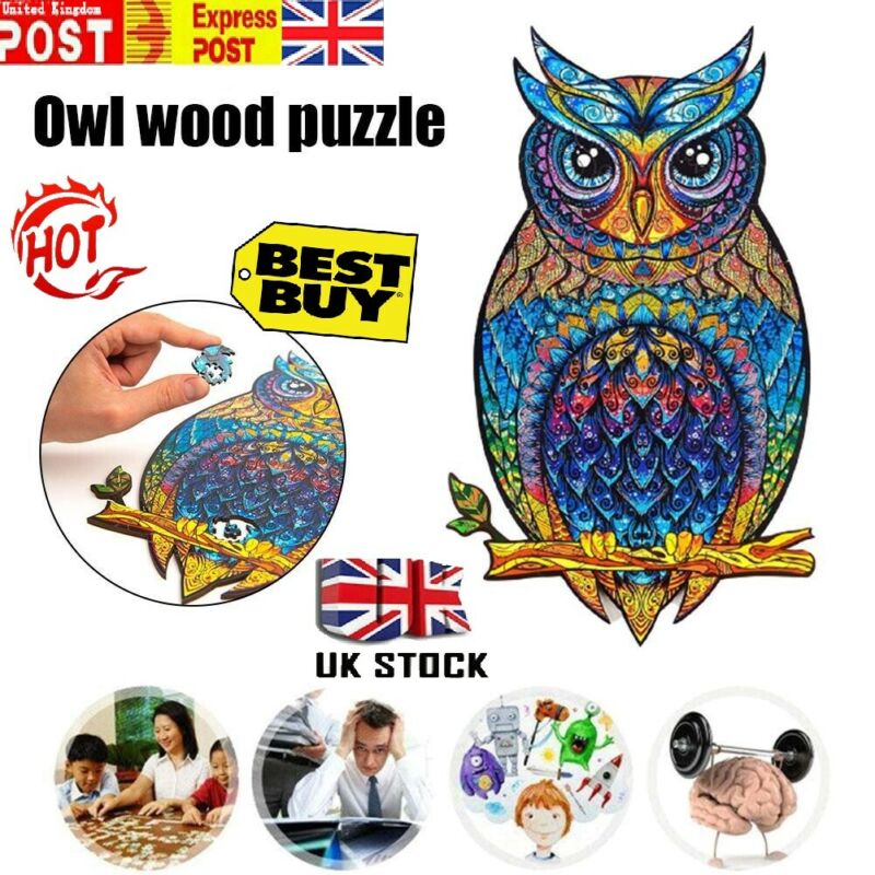A3/A4/A5 Wooden Owl Jigsaw Puzzle Each Piece Is Animal Shape Unique ...