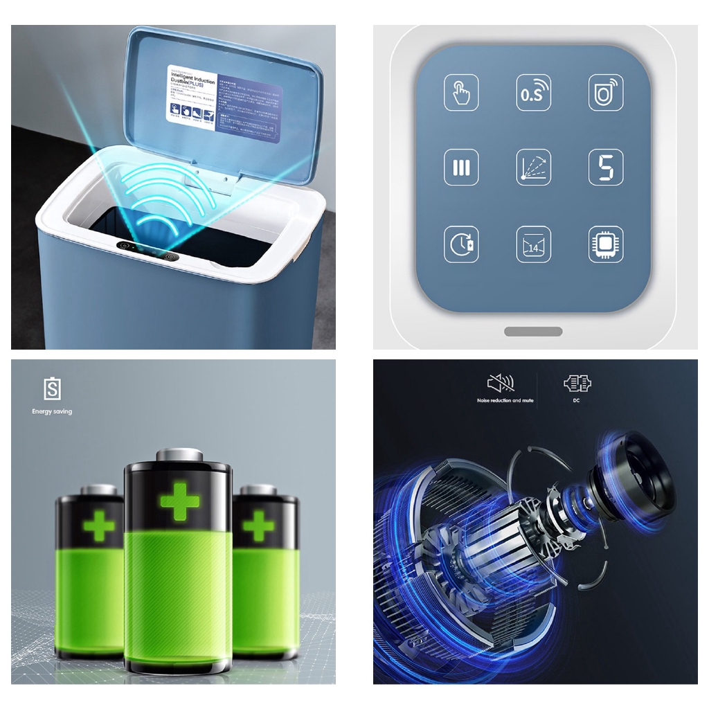 USB Automatic Sensor Dustbin Smart Sensor Trash Can Induction Waste Bin ...
