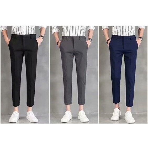 GGFashion Korean Nine Pants slim 6060 กางเกงสแล็คชาย กางเกง5 กางเกงขา ...