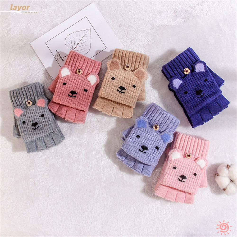 Lay ถุงมือกันหนาว ถุงมือน่ารัก ถุงมือไร้นิ้ว อบอุ่น - layor.th - ThaiPick