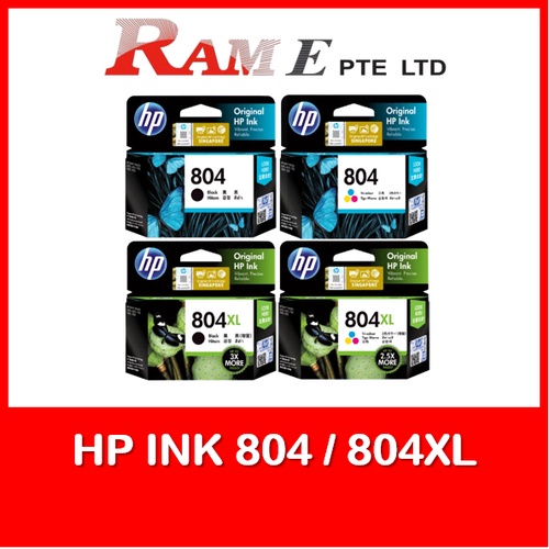 ORIGINAL INK HP 804 804XL 804 XL Black Tri-color Ink Cartridge Value Set (Individual Pack ...