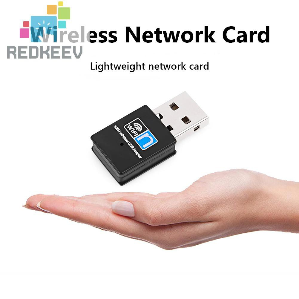 Redkeev Usb 2.0 Wifi อะแดปเตอร์ 300Mbps 2.4GHz 802.11 N / G / B Usb การ์ดเครือข่ายไร้สาย ...