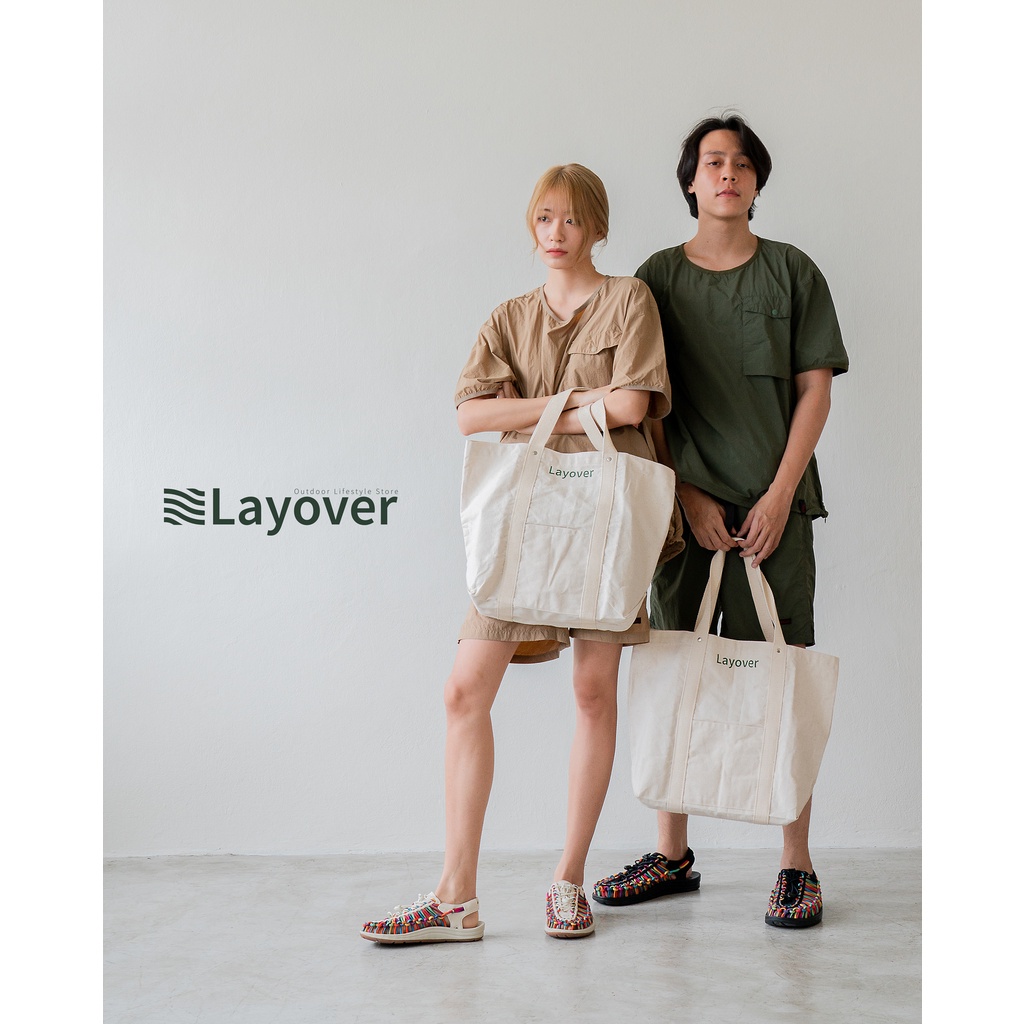 กระเป๋าถือผู้หญิง กระเป๋าสะพายข้างแฟชั่น Layover Canvas Tote Bag ...