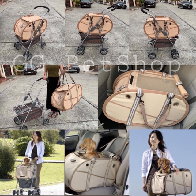 รถเข็นสัตว์เลี้ยงมือ2 งานญี่ปุ่น 3in1 รถเข็นคาร์ซีท - double.2g - ThaiPick