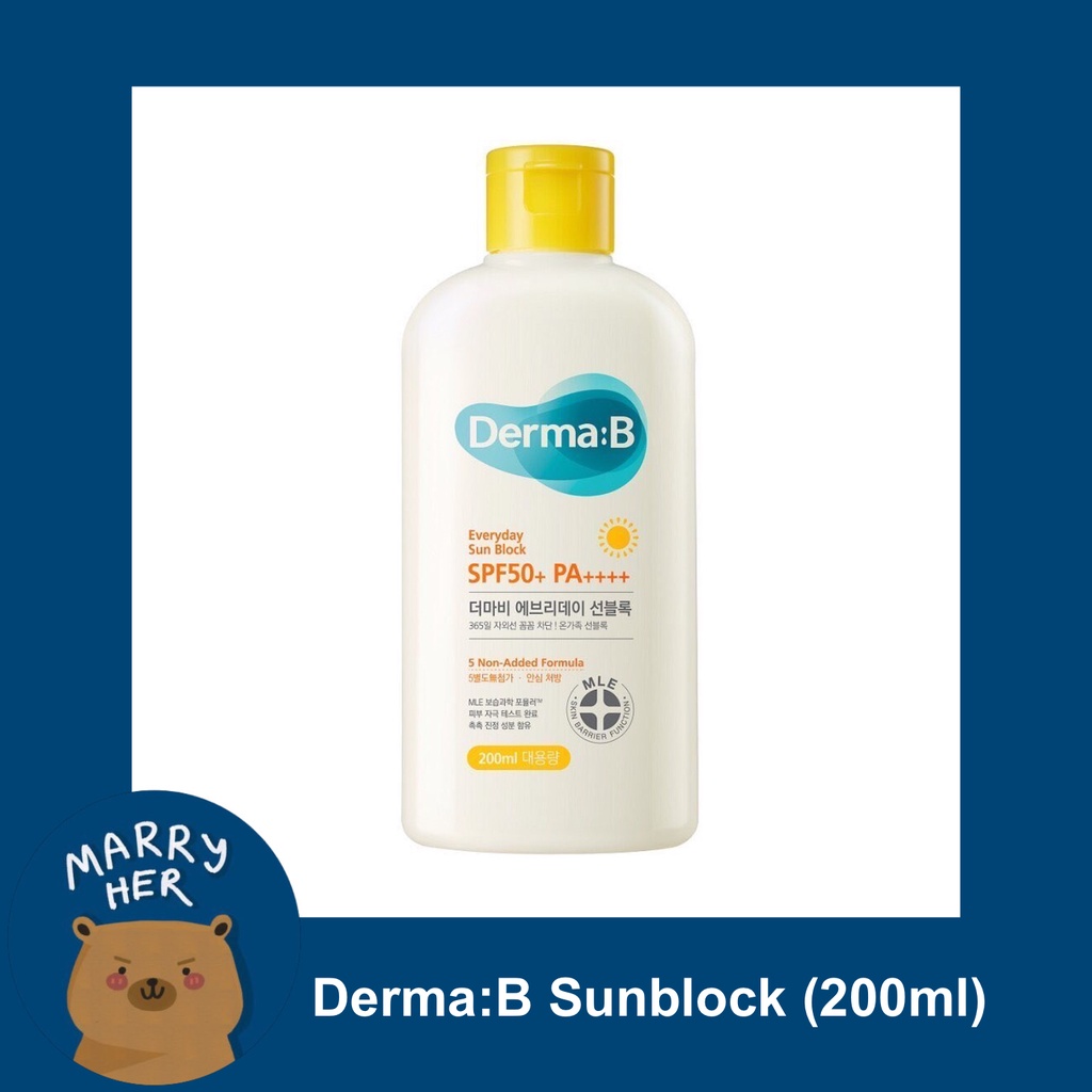 ( พร้อมส่ง ) กันแดด Derma B Everyday Sunblock SPF50+ PA++++ 200ml ...
