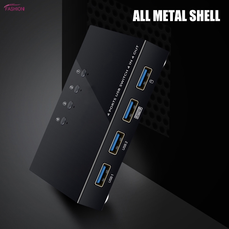 4 In 4 Out USB Switch KVM Switch Box 4 USB2.0 Switcher PC Sharing ...