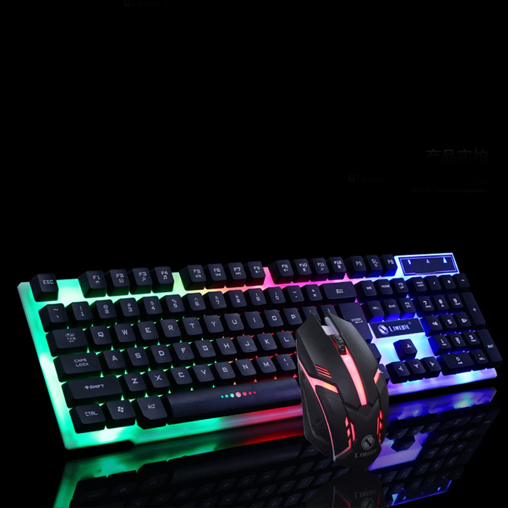 แป้นพิมพ์เกมRGB wireless Colorful LED Illuminated Backlit USB Wired PC ...