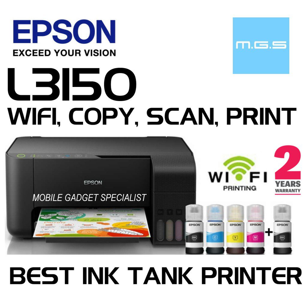 DbQJ Epson EcoTank L3150 L3156 L3110 L1110 WIRELESS Ink Tank Printer ...