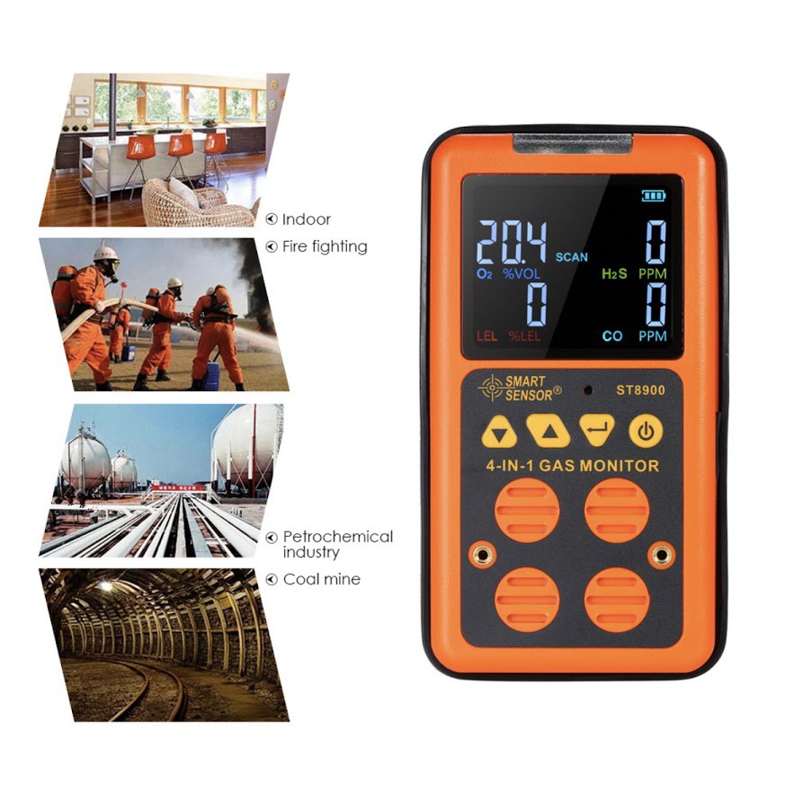 พร้อมส่ง SMART SENSOR 4 in 1 เครื่องตรวจจับก๊าซ O2 H2S CO LEL เครื่อง ...