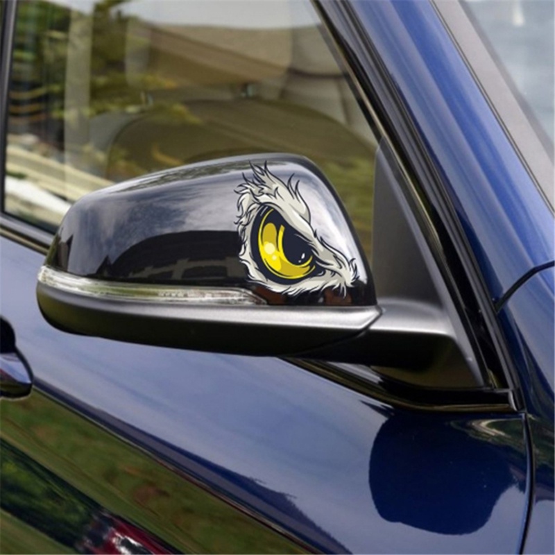 3D Stereo Reflective Cat Eyes Car Stickers Car Side Fender Sticker ...