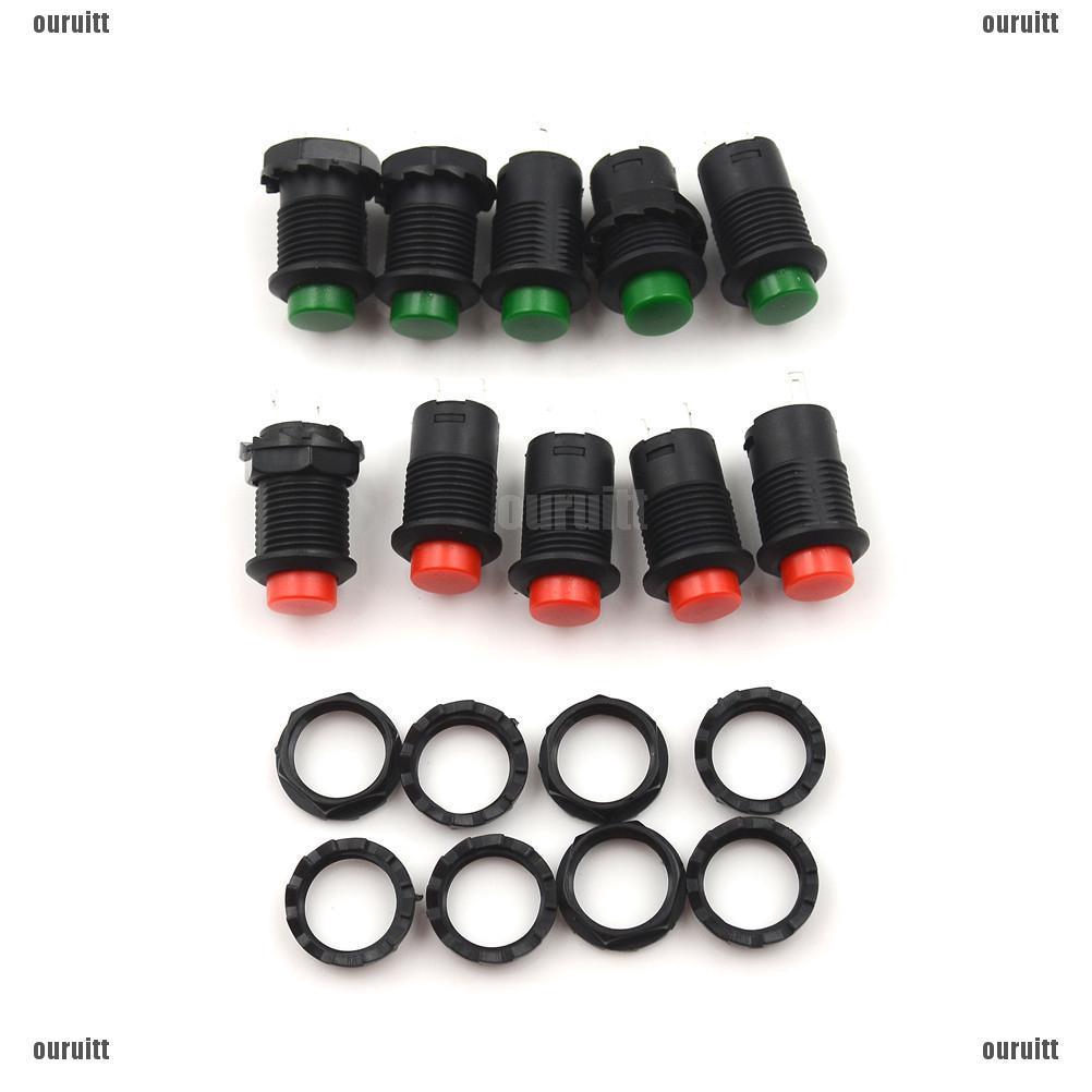 SP 10 Pcs 12mm Red Momentary OFF-ON Push Button Pushbutton Car Boat Lockless Switch SV - ouruitt ...