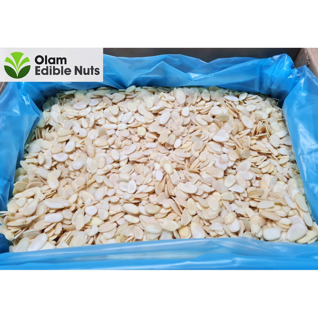 อัลมอนด์สไลด์หนา Almond Sliced Blanched แบรนด์ Olam ยกลังน้ำหนัก 11.34 ...