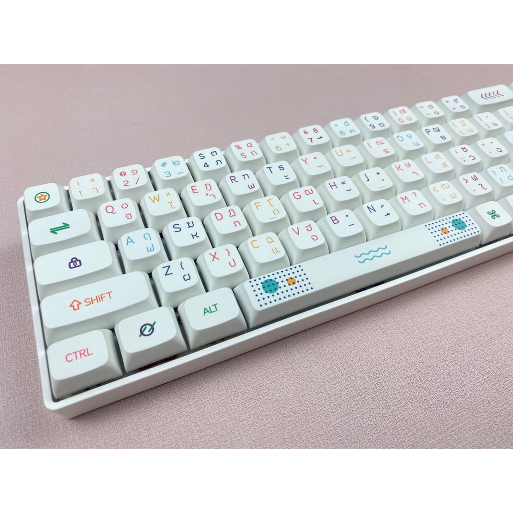 คีย์แคป Neon Keycaps Pastel Keycaps PBT XDA Profile Keycap with 60/64 ...