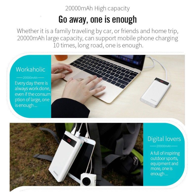 OriginalRomoss Sense 6P 20000mAh Power Bank And FREE rope skipping ...