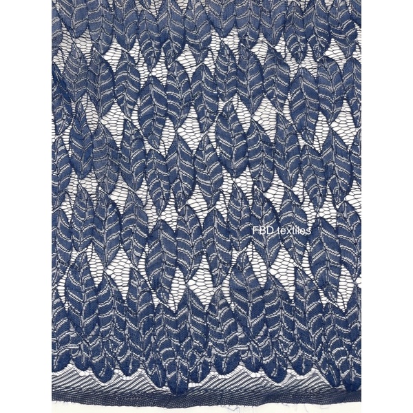 ผ้าลูกไม้ ผ้าเมตร ผ้าตัดเสื้อ ทอลายใบไม้ ชายเชิง L001 - fbd_textile ...