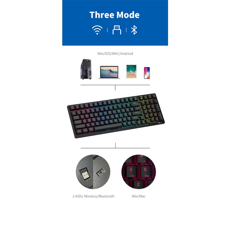 Royal Kludge RK98 RGB - Hotswap ️ Full Size - 98 Keys คีย์บอร์ดไร้สาย ...