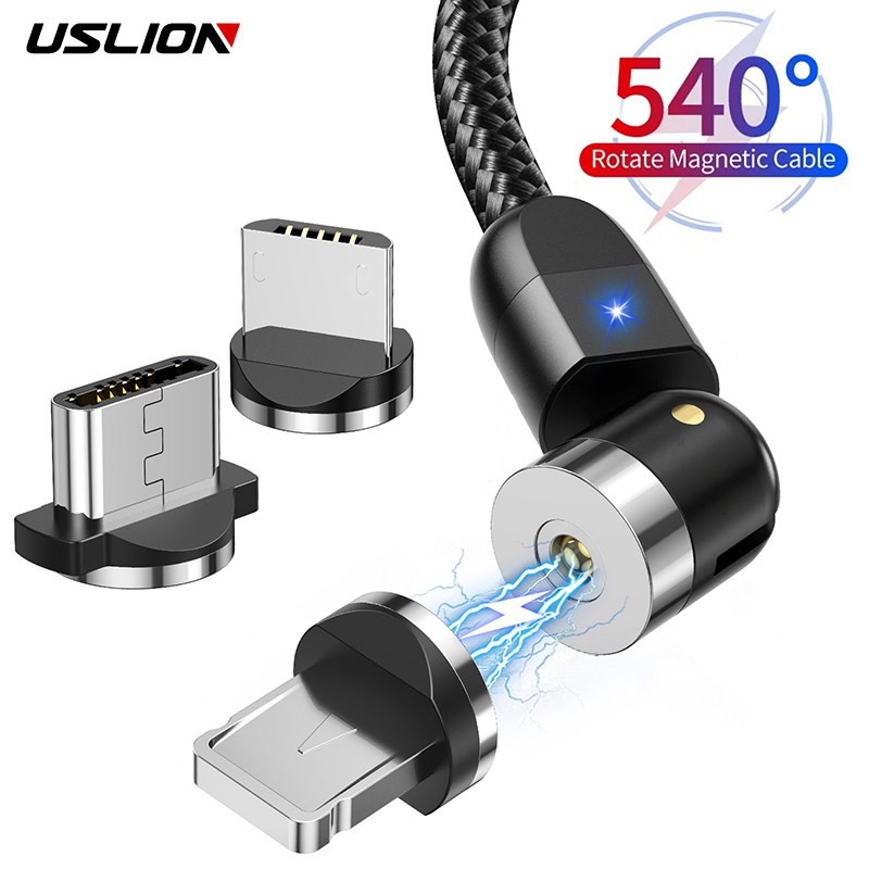 540 Degree Rotation Magnetic USB Cable Fast Charging USB Type C Cable ...