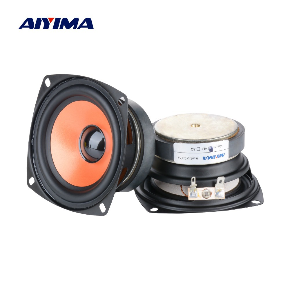 AIYIMA 2Pcs 3.5 Inch Full Range Audio Speakers Column Portable Fever Sound Speaker 4 Ohm 20 W ...