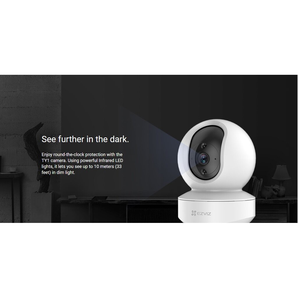 EZVIZ TY1 (4MP) resolution HD 2K Wi-Fi & Lan Pan-Tilt IP Security ...
