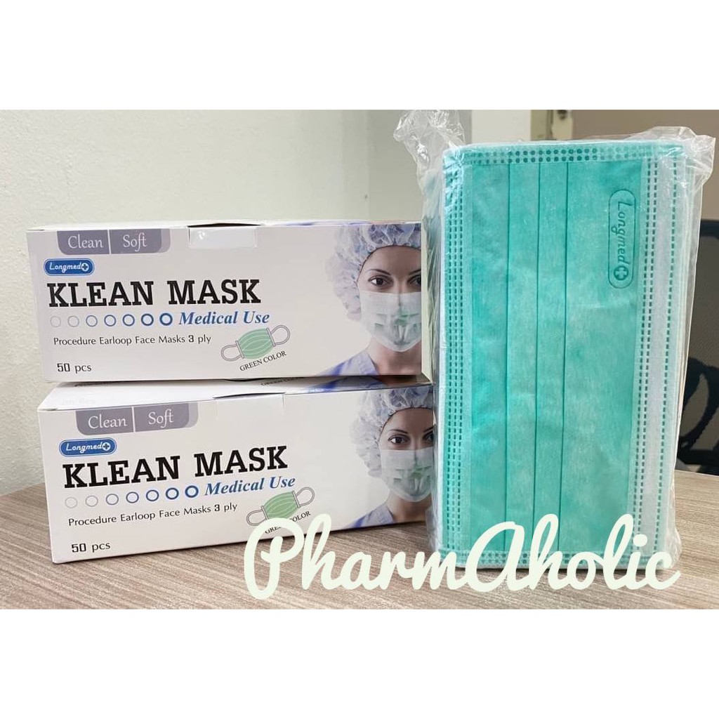 หน้ากากอนามัย ทางการแพทย์ LONGMED Klean Mask (50ชิ้น/กล่อง) | Shopee ...