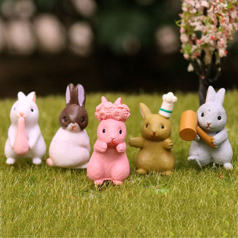 REBUY Cartoon Action Figures Mini Figurine Model Micro Landscape Animal ...