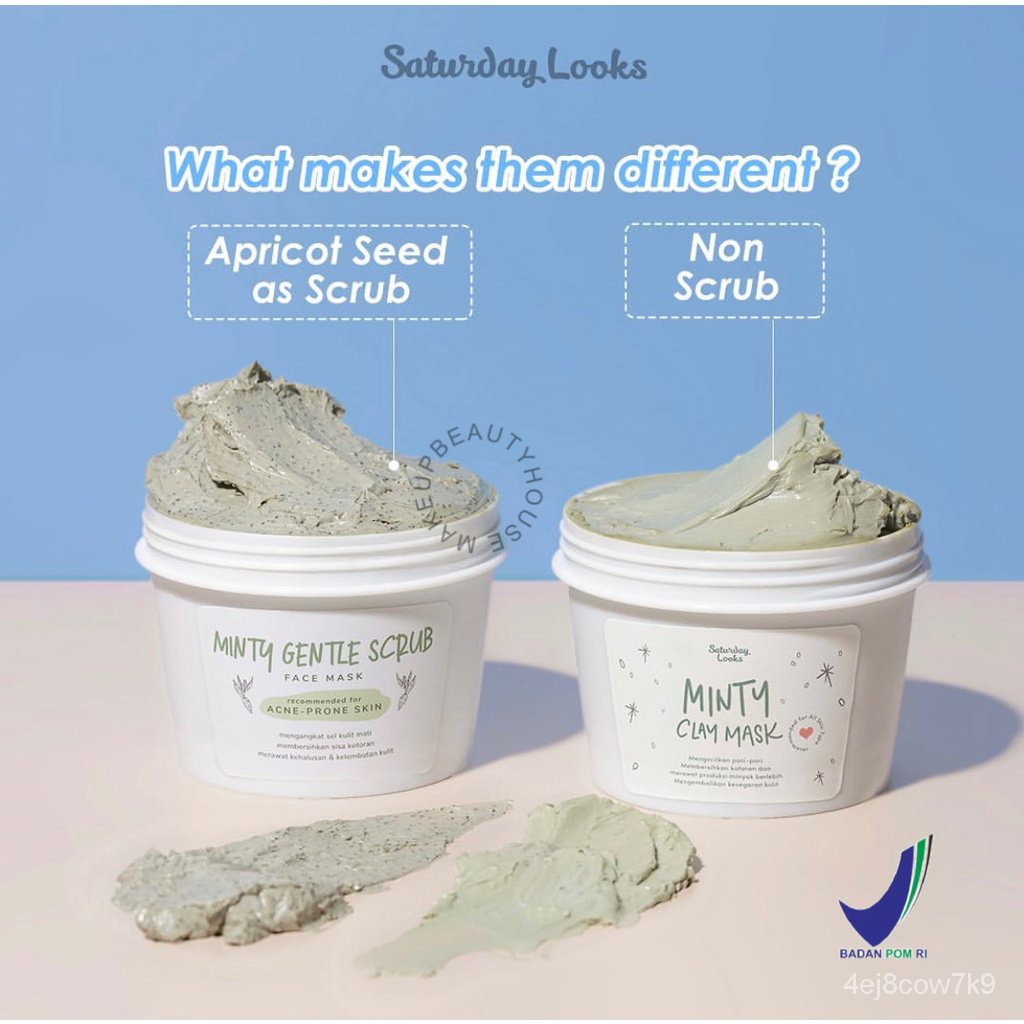 2021Saurday LOOKS Minty Gentle Scrub 125gr Clay Mask 125gr2022 FhOq ...