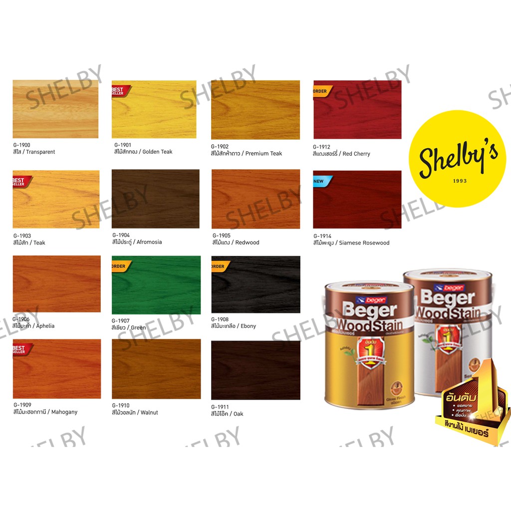 สีย้อมไม้เบเยอร์ชนิด(เงา)Beger WoodStain ขนาด 1 gl (3.785 ลิตร) | Shopee Thailand