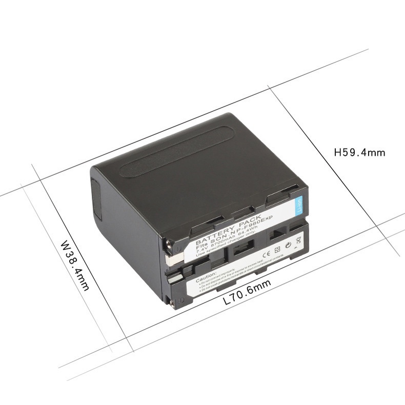 แบตเตอรี่ 8700mAh NP-F980 NP-F970 NP-F960 มีไฟบอกสถานะแบต Sony type Battery with DC and USB ...