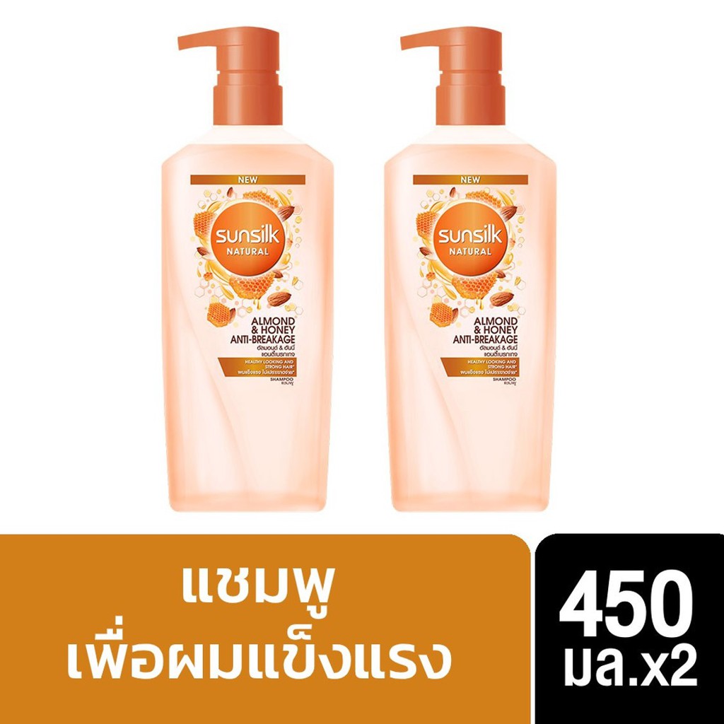 SUNSILK Natural Shampoo Almond and Honey Anti-Breakage 450 ml (2 ...