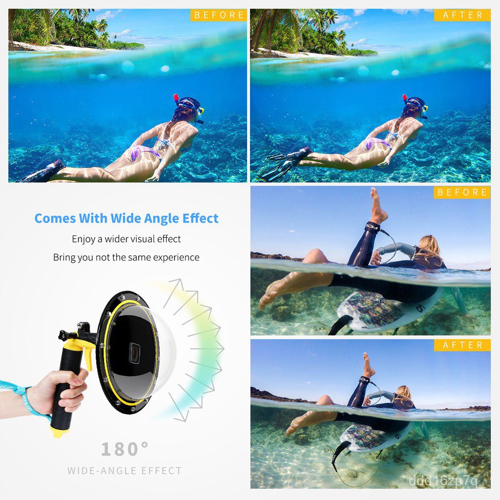 TELESIN GoPro Dome Port with Floating Bobber Handle for GoPro Hero7 ...