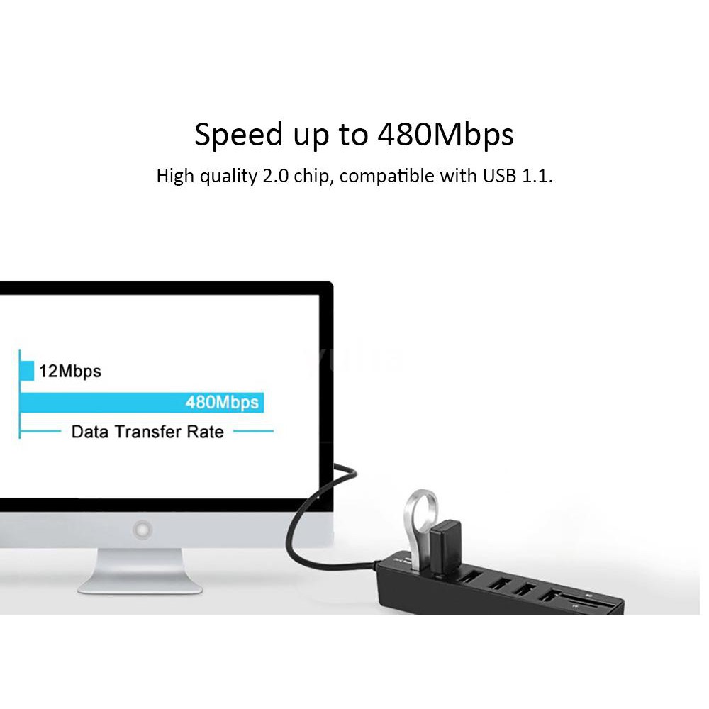 Yula Jdl - Hc 8 Usb Hub Combo 3 / 6 Usb 2 . 0 2 In 1 Sd Tf Card Re à¸­à¸°à¹ à¸”à¸›à¹€à¸•à¸­à ...