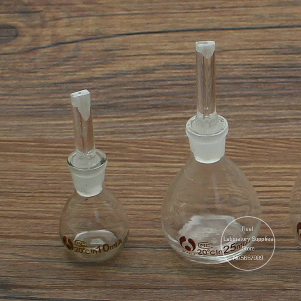 1 PC Lab 5ml 10ml 20ml 25ml 50ml 100ml แก้ว Pycnometer Ball-Shape ...