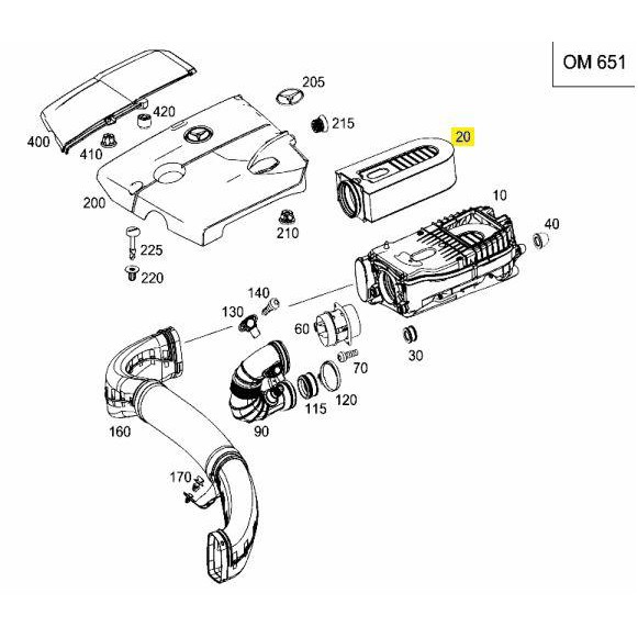 BENZ ไส้กรองอากาศเบนซ์ (ดีเซล เครื่องOM651) W218 W222 W166 เบอร์ 651 ...